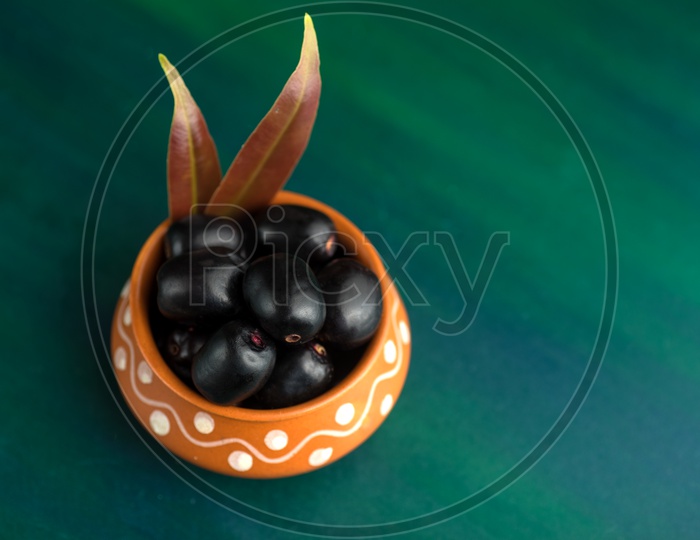 Image of Plum or Jamun Fruit or Jambolan Plum or Jumbul or Java Plum Or ...