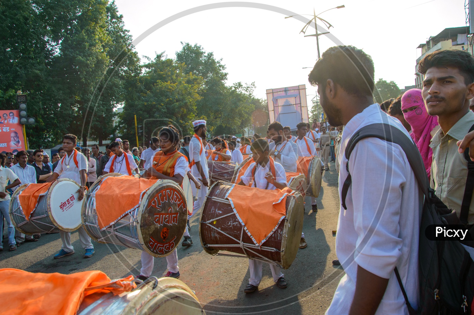Image of Indian Folk Drum Players or Band Playing Drums on Streets ...