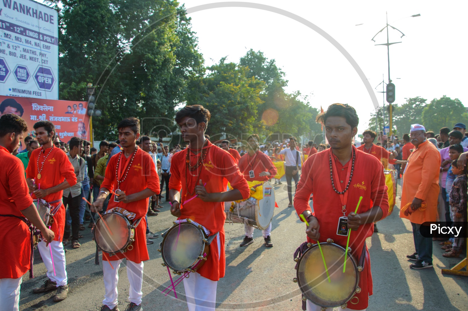 Image of Indian Folk Drum Players or Band Playing Drums on Streets ...