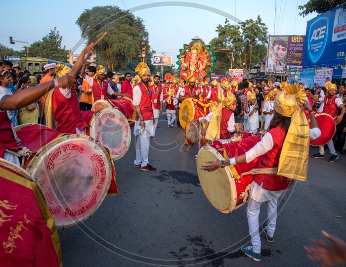 Image of Great Maratha Dol Tasha or Traditional Drums Playing On ...