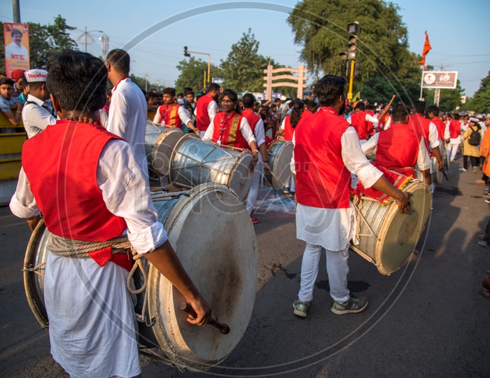 Image of Great Maratha Dol Tasha or Traditional Drums Playing On ...