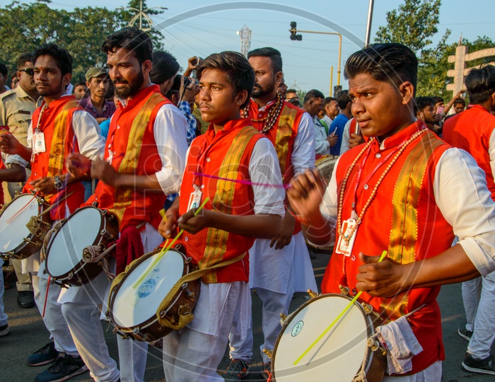 Image of Great Maratha Dol Tasha or Traditional Drums Playing On ...