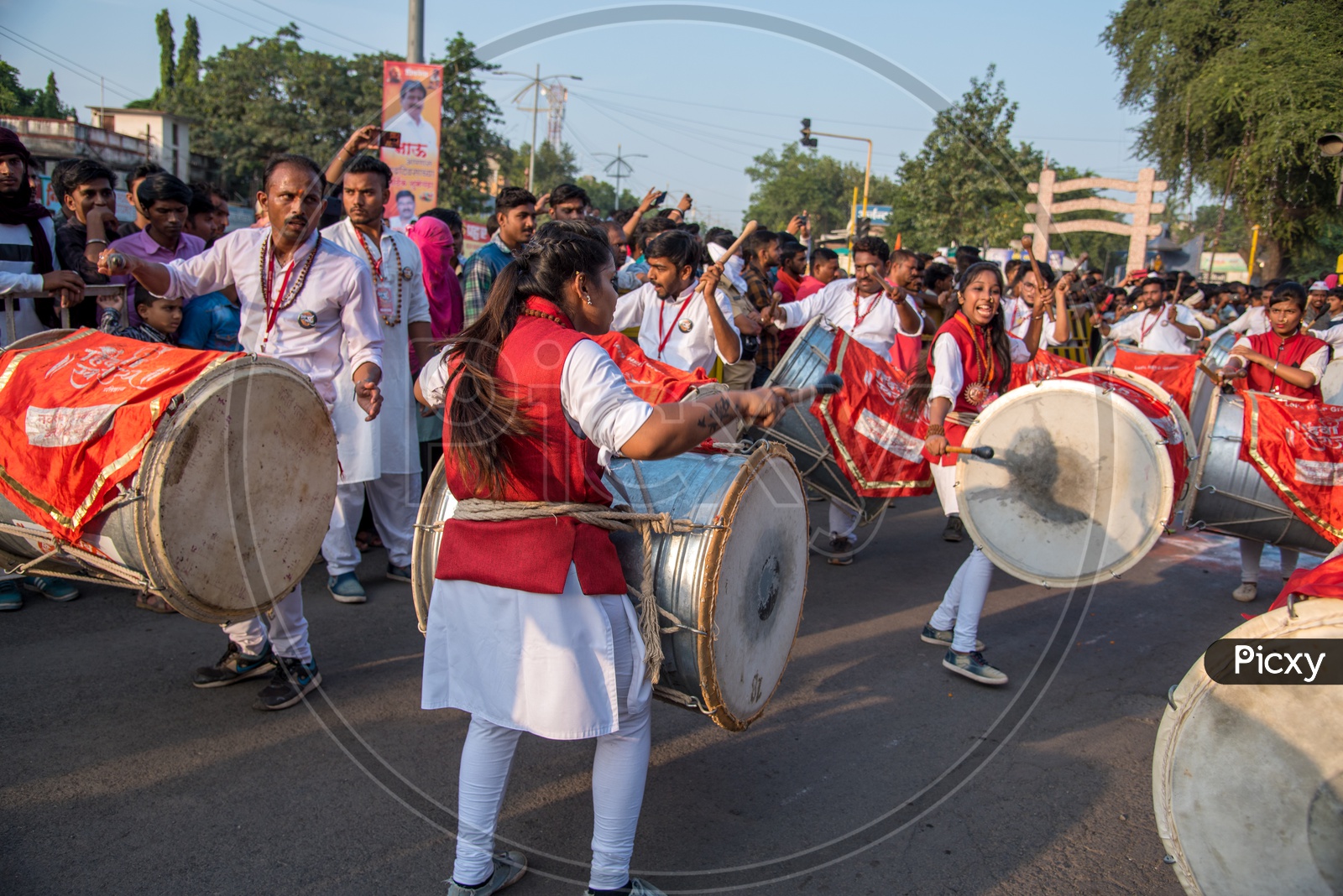 Image of Great Maratha Dol Tasha or Traditional Drums Playing On ...