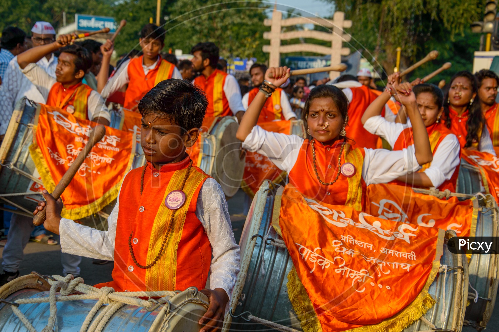 Image of Great Maratha Dol Tasha or Traditional Drums Playing On ...