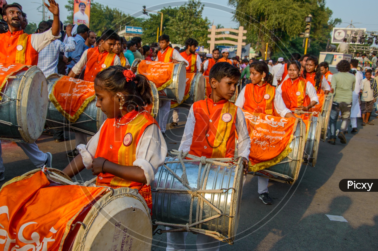 Image of Great Maratha Dol Tasha or Traditional Drums Playing On ...