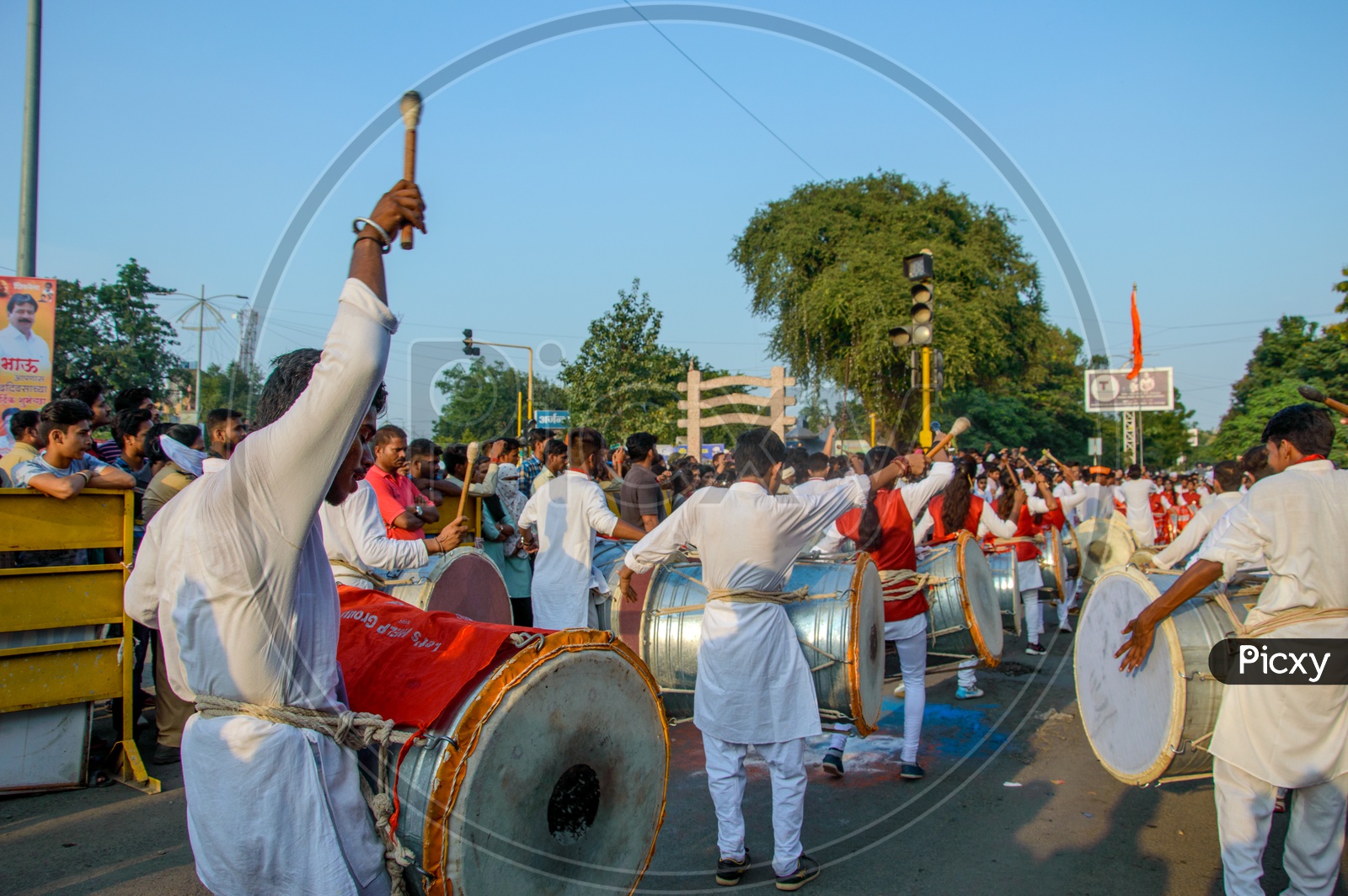 Image of Great Maratha Dol Tasha or Traditional Drums Playing On ...