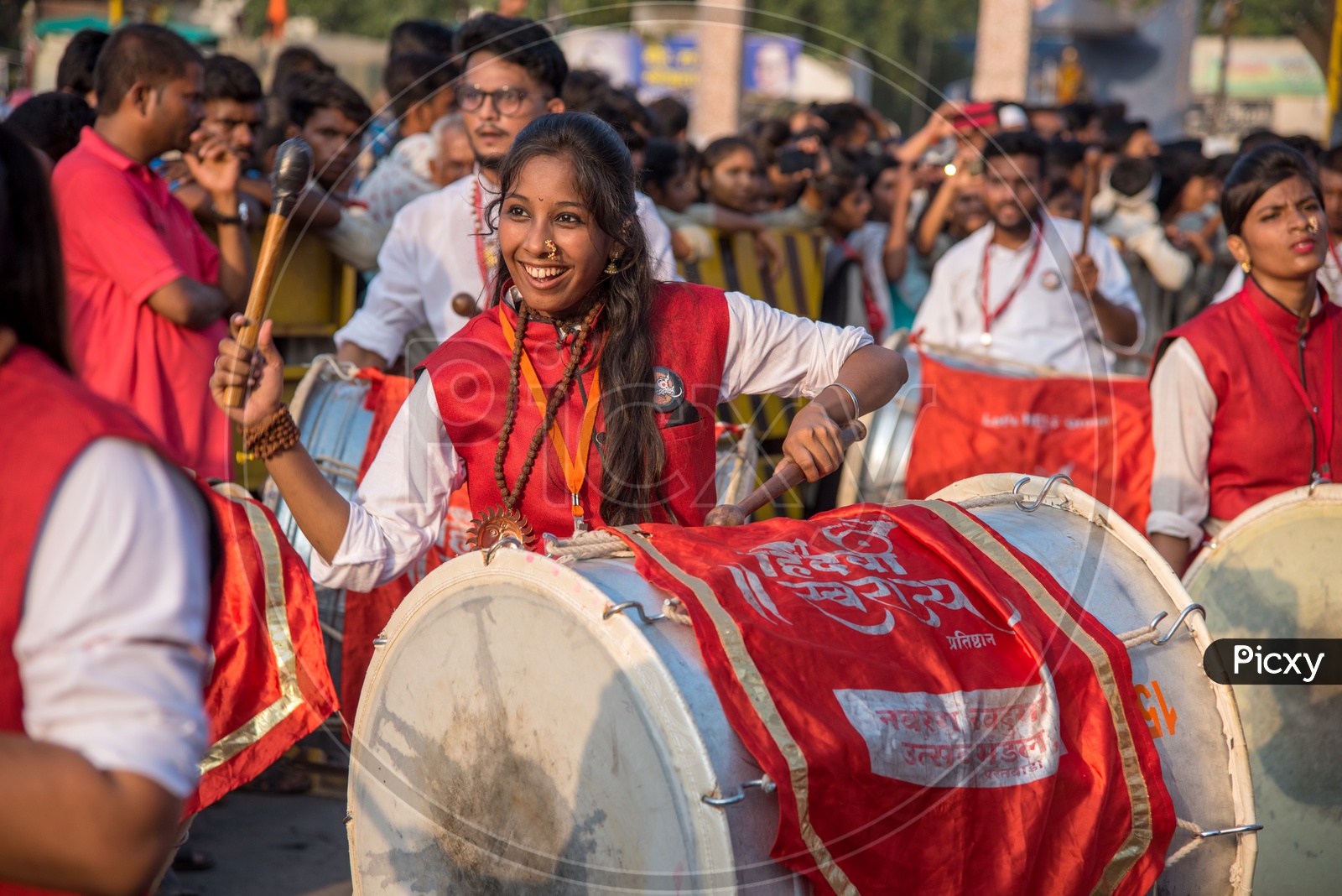 Image of Great Maratha Dol Tasha or Traditional Drums Playing On ...