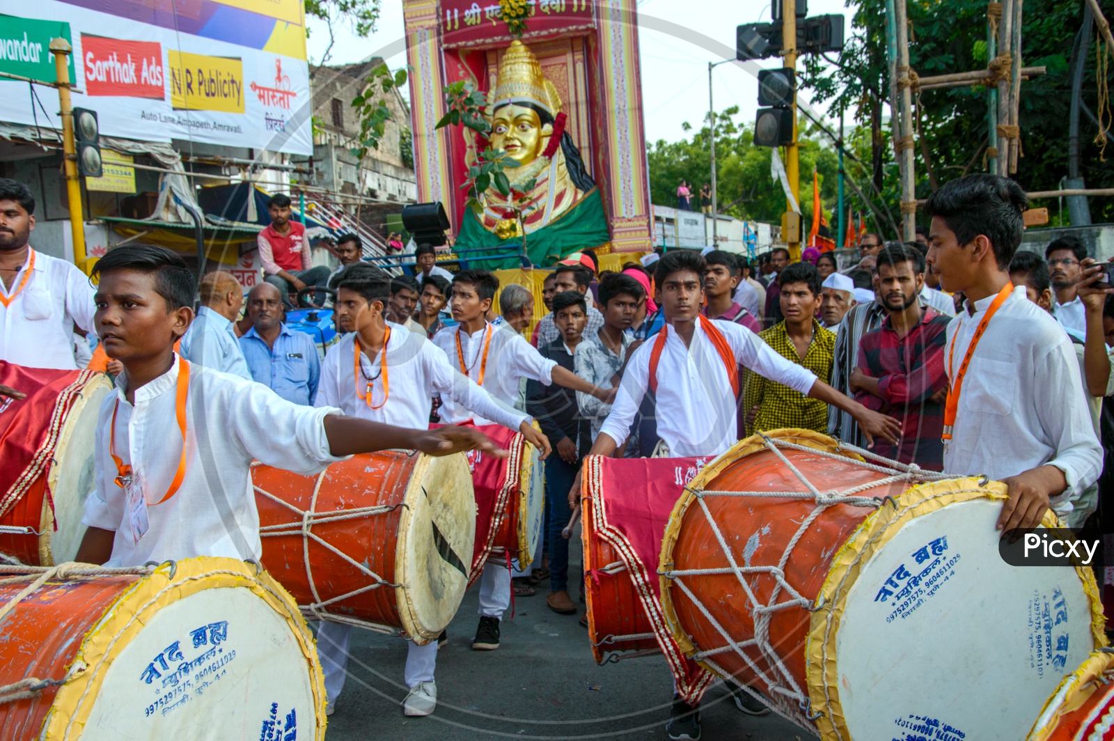 Image of Great Maratha Dol Tasha or Traditional Drums Playing On ...