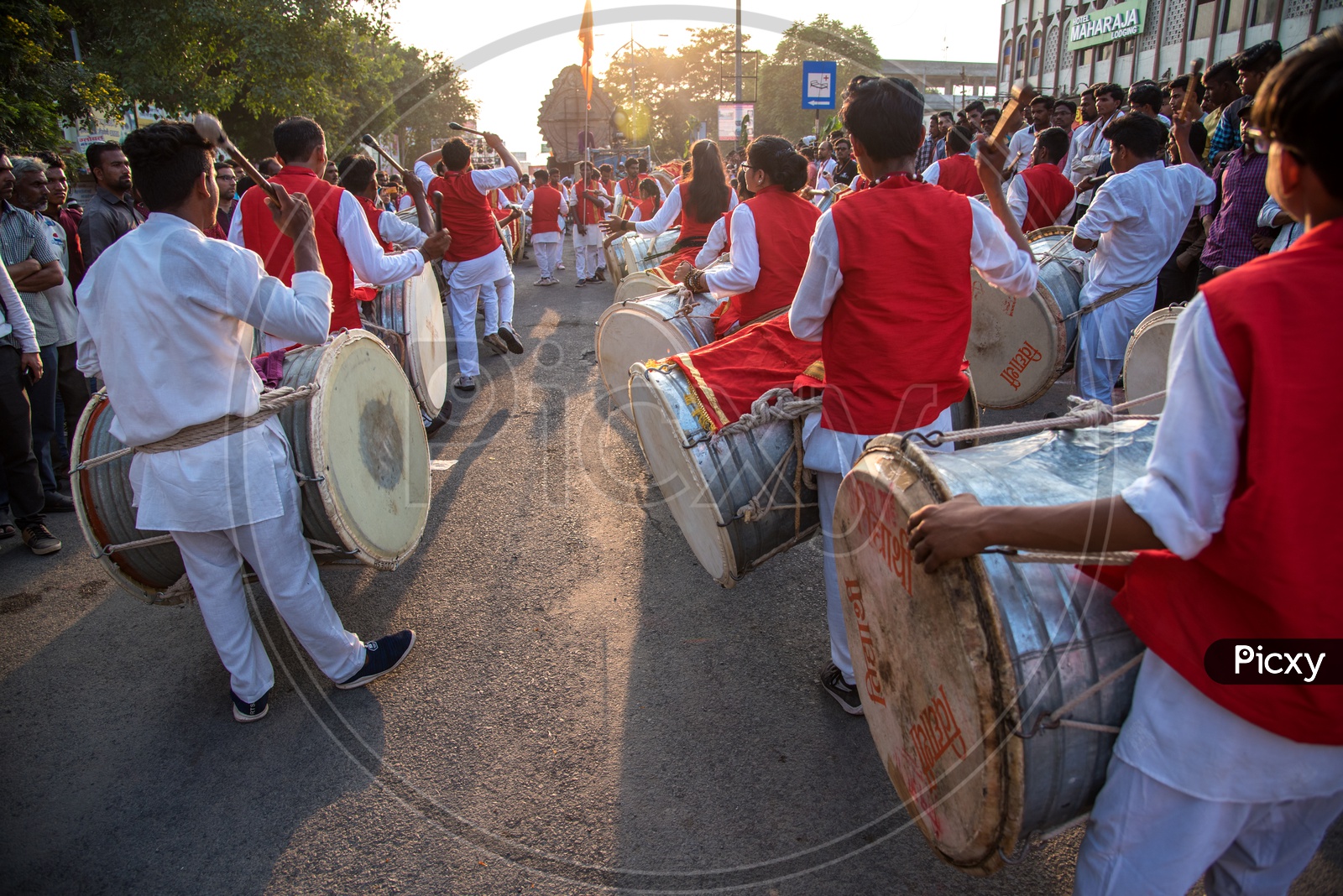 Image of Great Maratha Dol Tasha or Traditional Drums Playing On ...