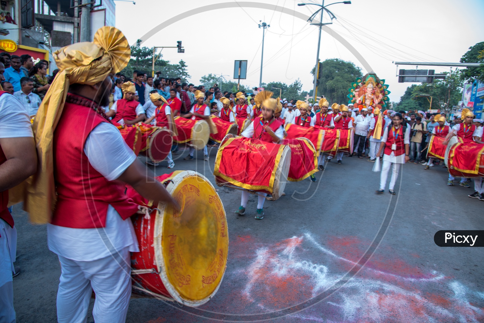 Image of Great Maratha Dol Tasha or Traditional Drums Playing On ...