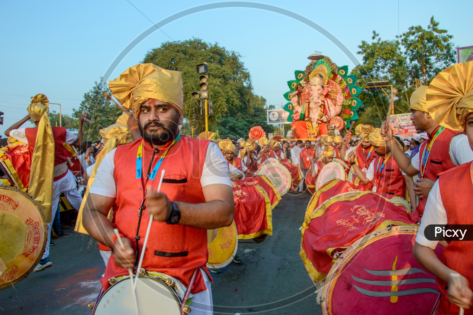 Image of Great Maratha Dol Tasha or Traditional Drums Playing On ...