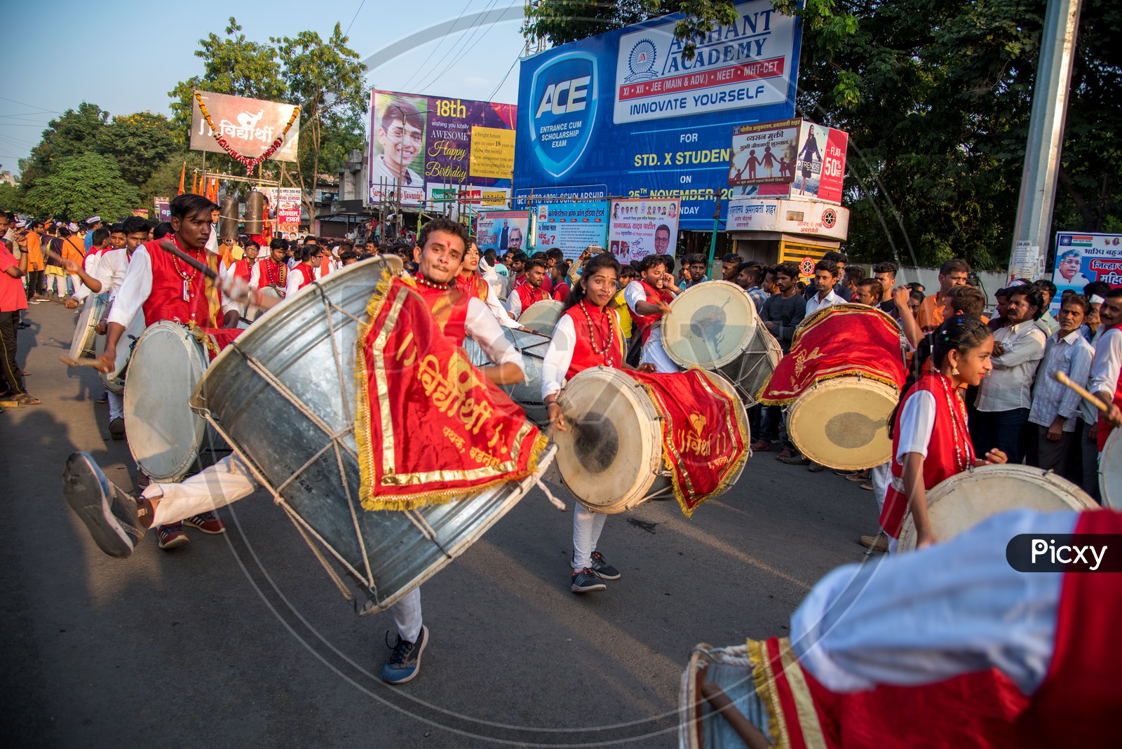 Image of Great Maratha Dol Tasha or Traditional Drums Playing On ...
