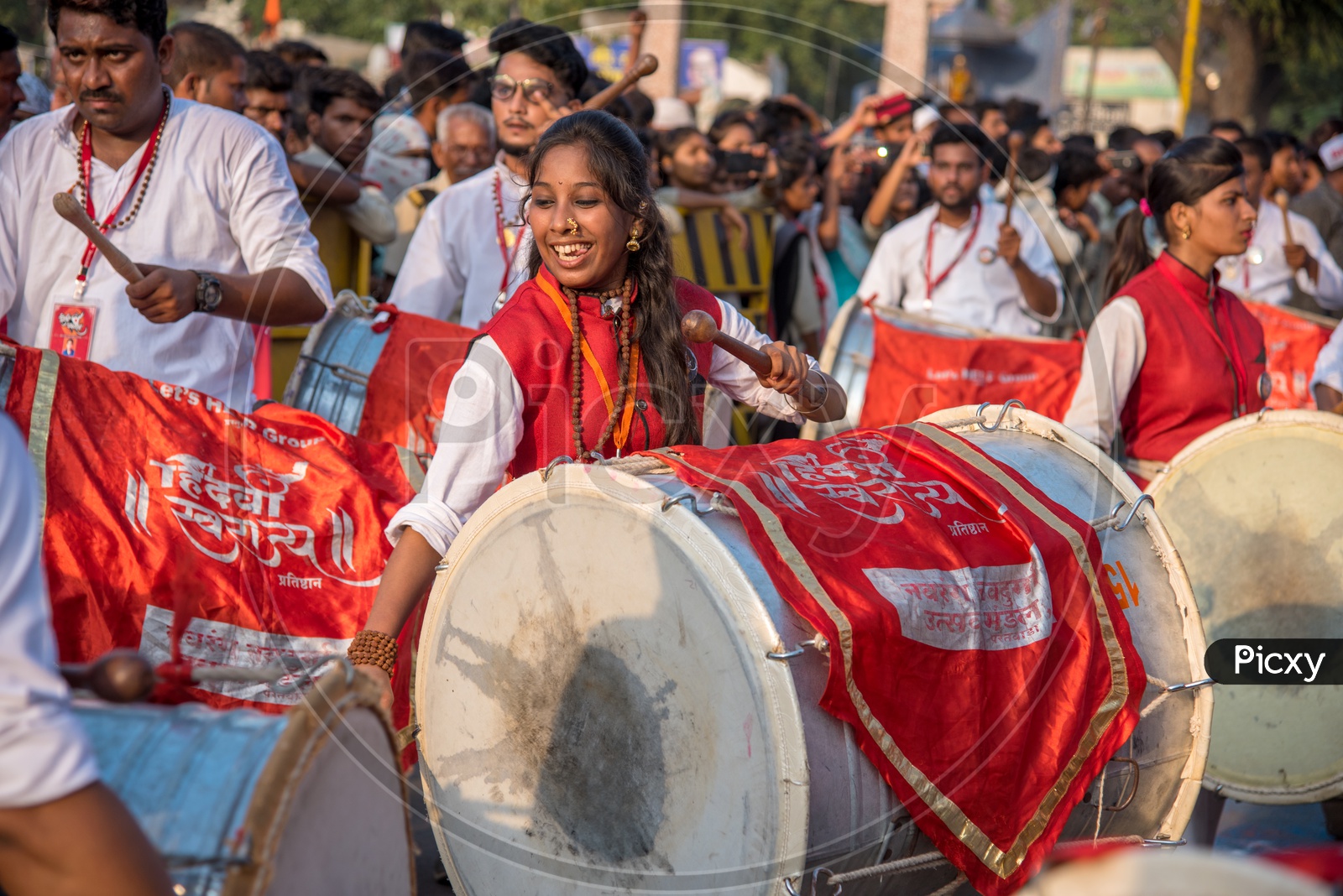 Image of Great Maratha Dol Tasha or Traditional Drums Playing On ...