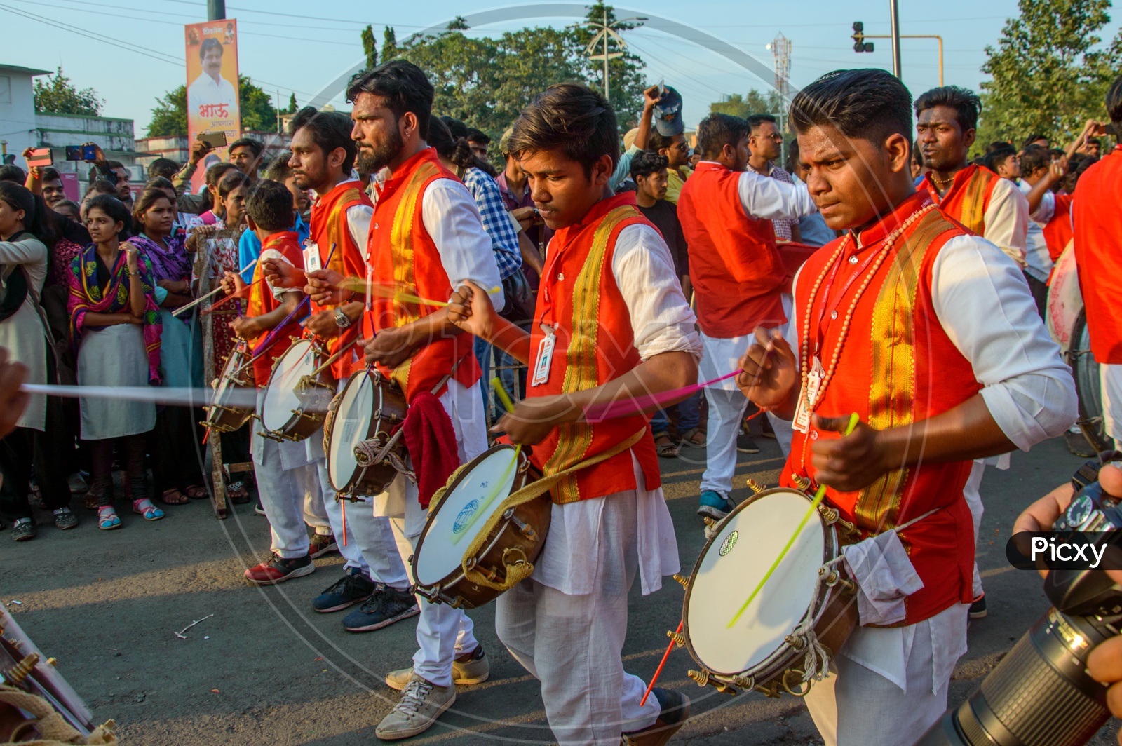Image of Great Maratha Dol Tasha or Traditional Drums Playing On ...