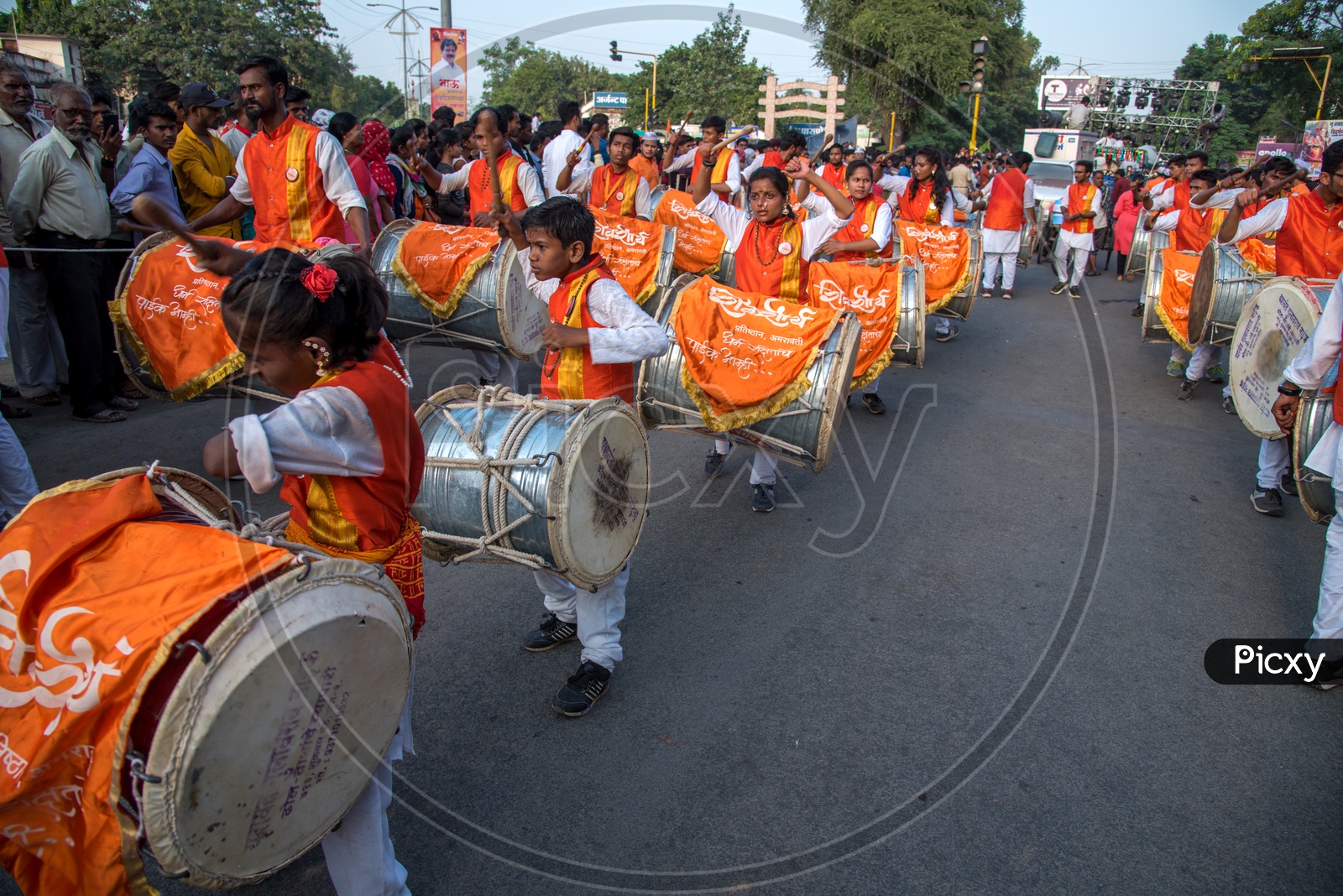 Image of Great Maratha Dol Tasha or Traditional Drums Playing On ...