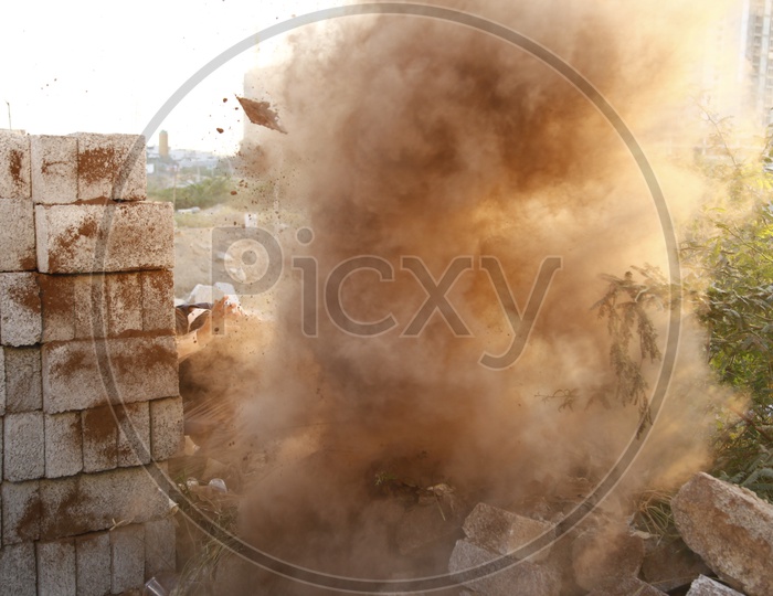 Image of Explosion Blast In a Construction Site-QT544435-Picxy