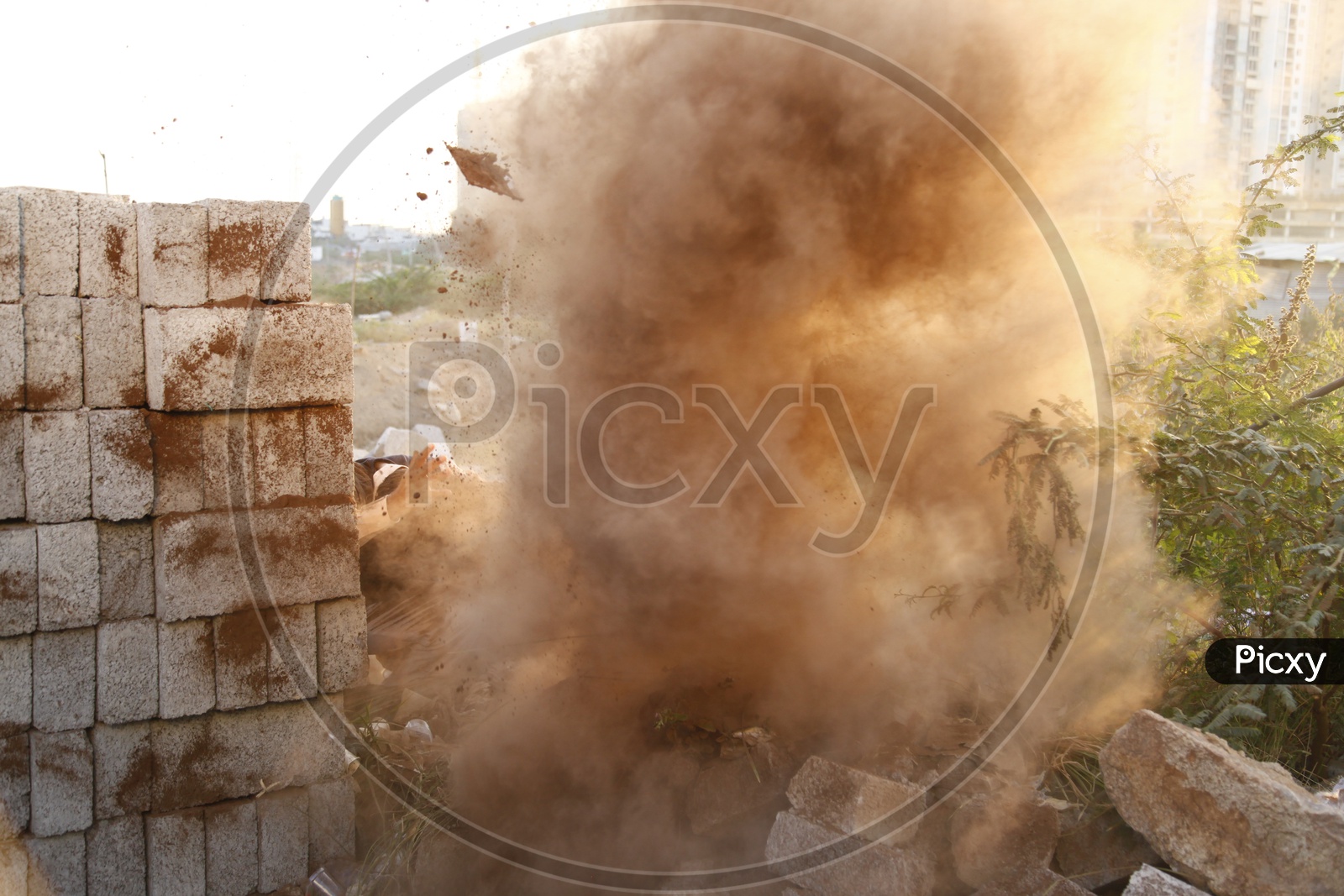 Image of Explosion Blast In a Construction Site-QT544435-Picxy