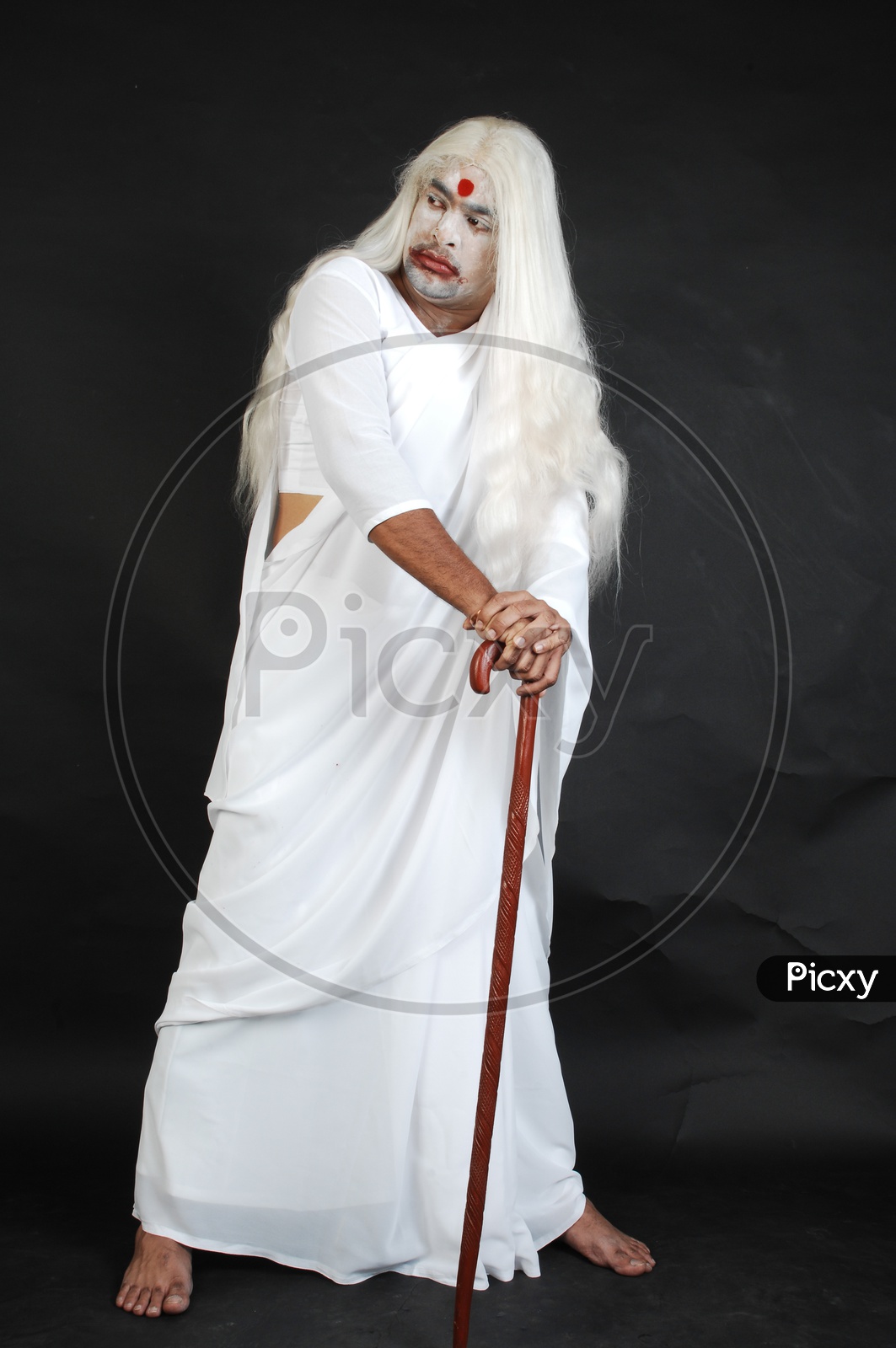 Image of Man in a Old Woman Getup for Movie-RD093831-Picxy