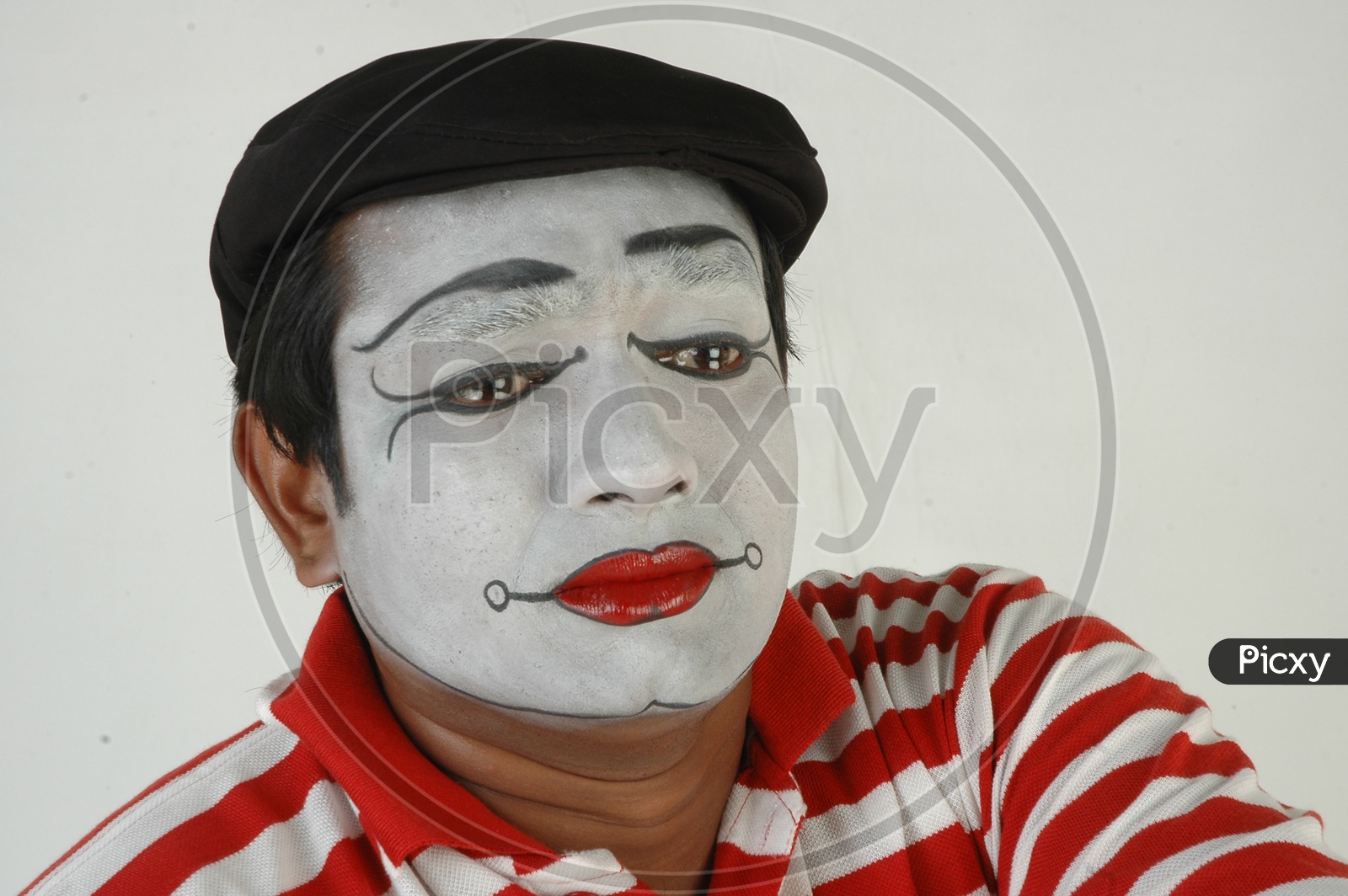 Image of Male Mime Artist With Expressions Isolated over White ...