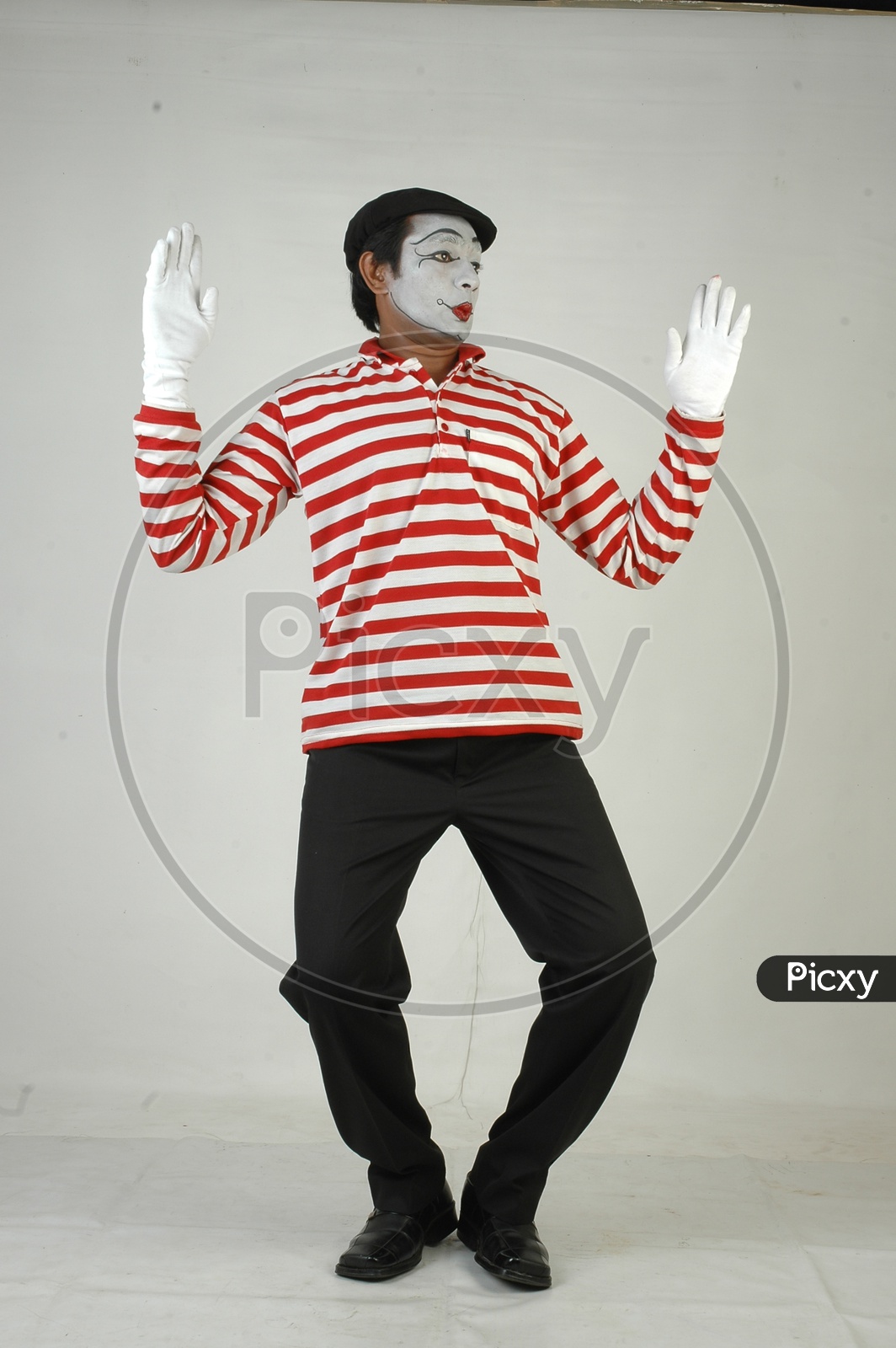Image of Male Mime Artist With Expressions Isolated over White ...