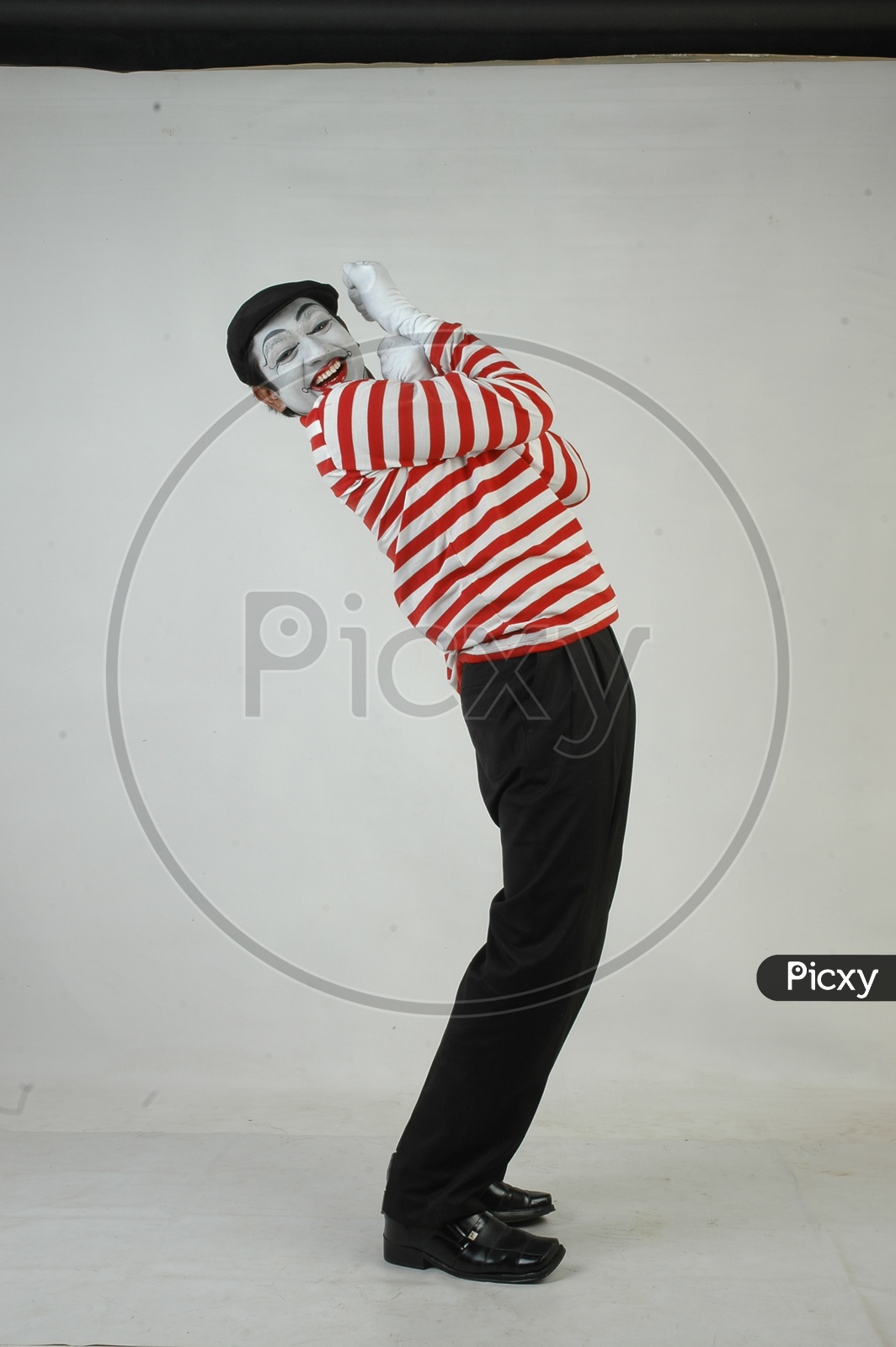 Image of Male Mime Artist With Gestures Isolated over White Background ...