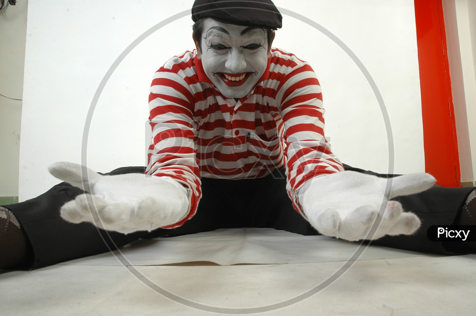 Image of Male Mime Artist With Gestures Isolated over White Background ...