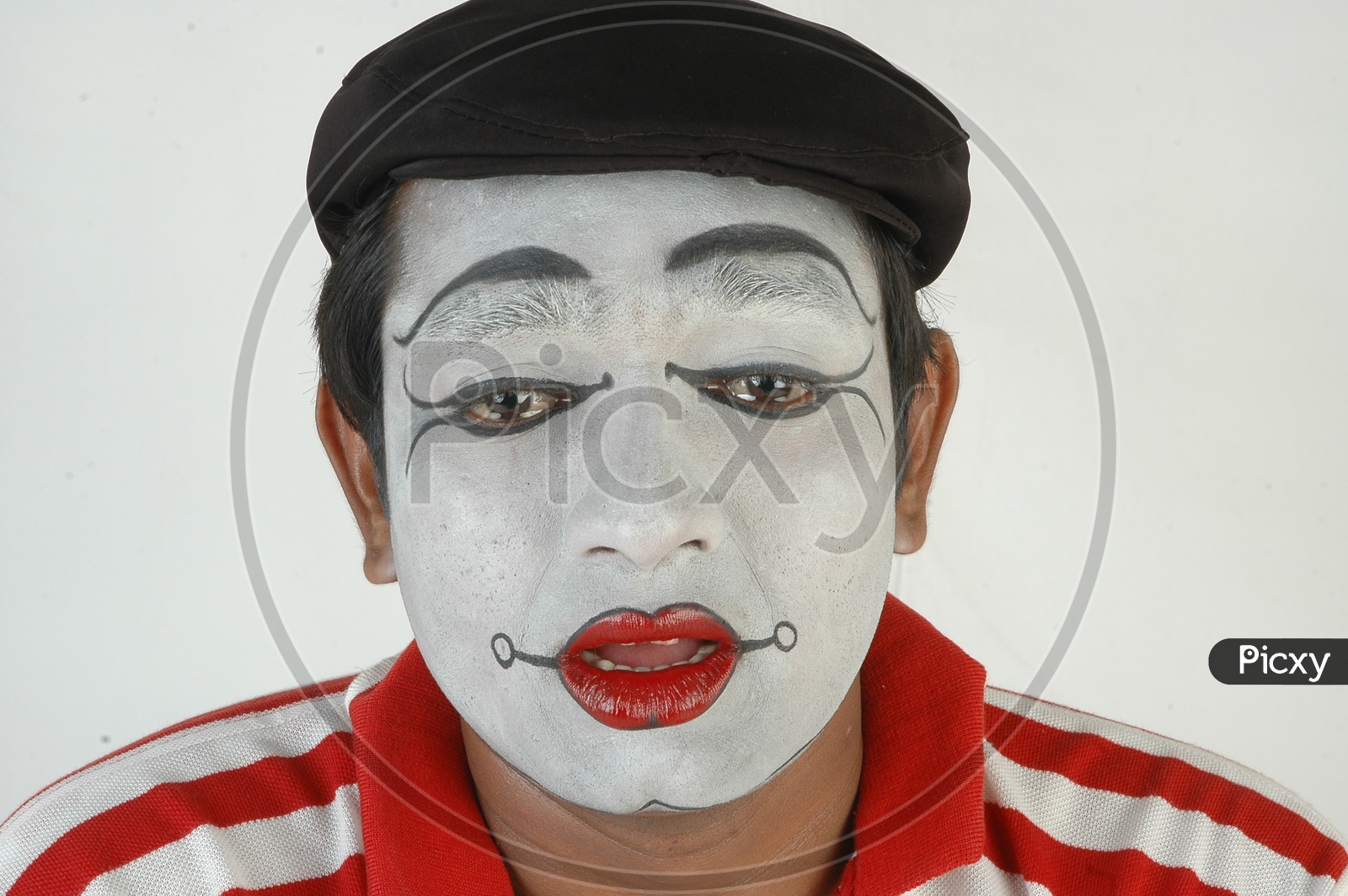 Image of Male Mime Artist With Expressions Isolated over White ...