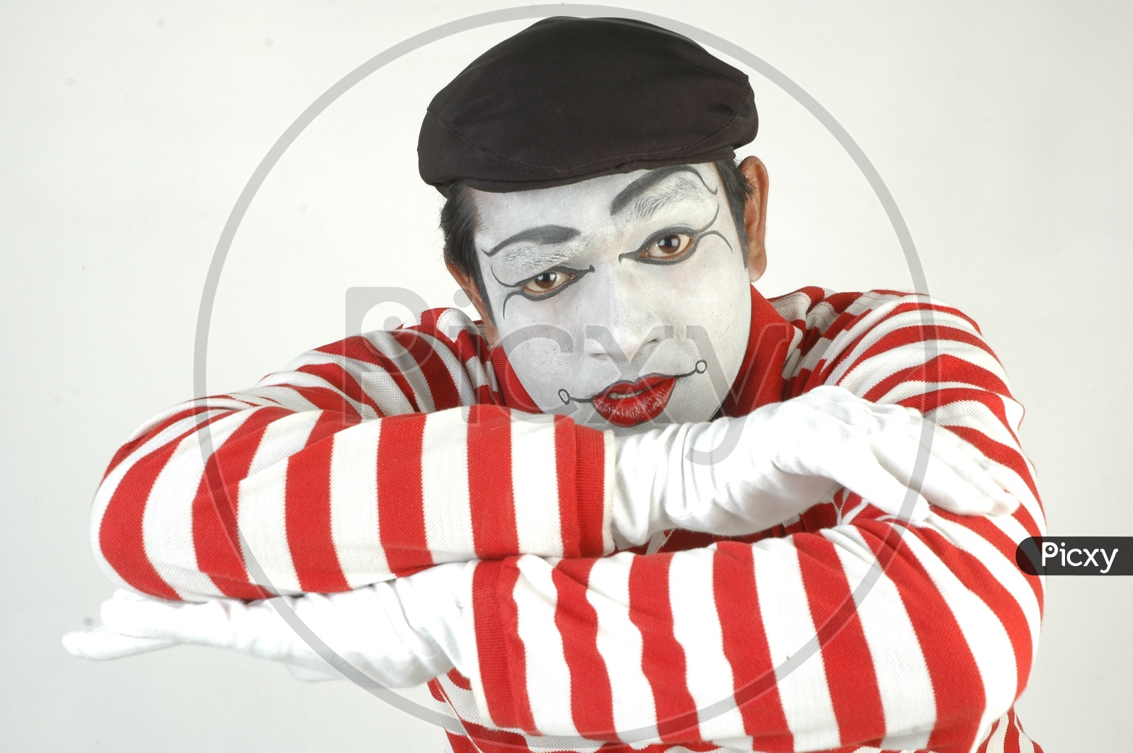Image of Male Mime Artist With Expressions Isolated over White ...
