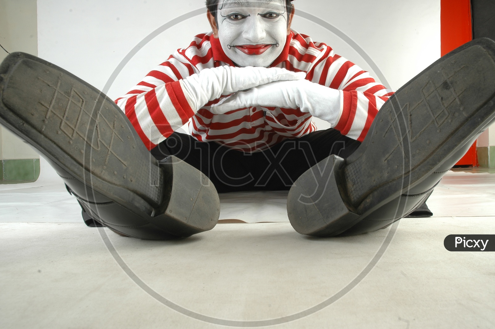 Image of Male Mime Artist With Gestures Isolated over White Background ...