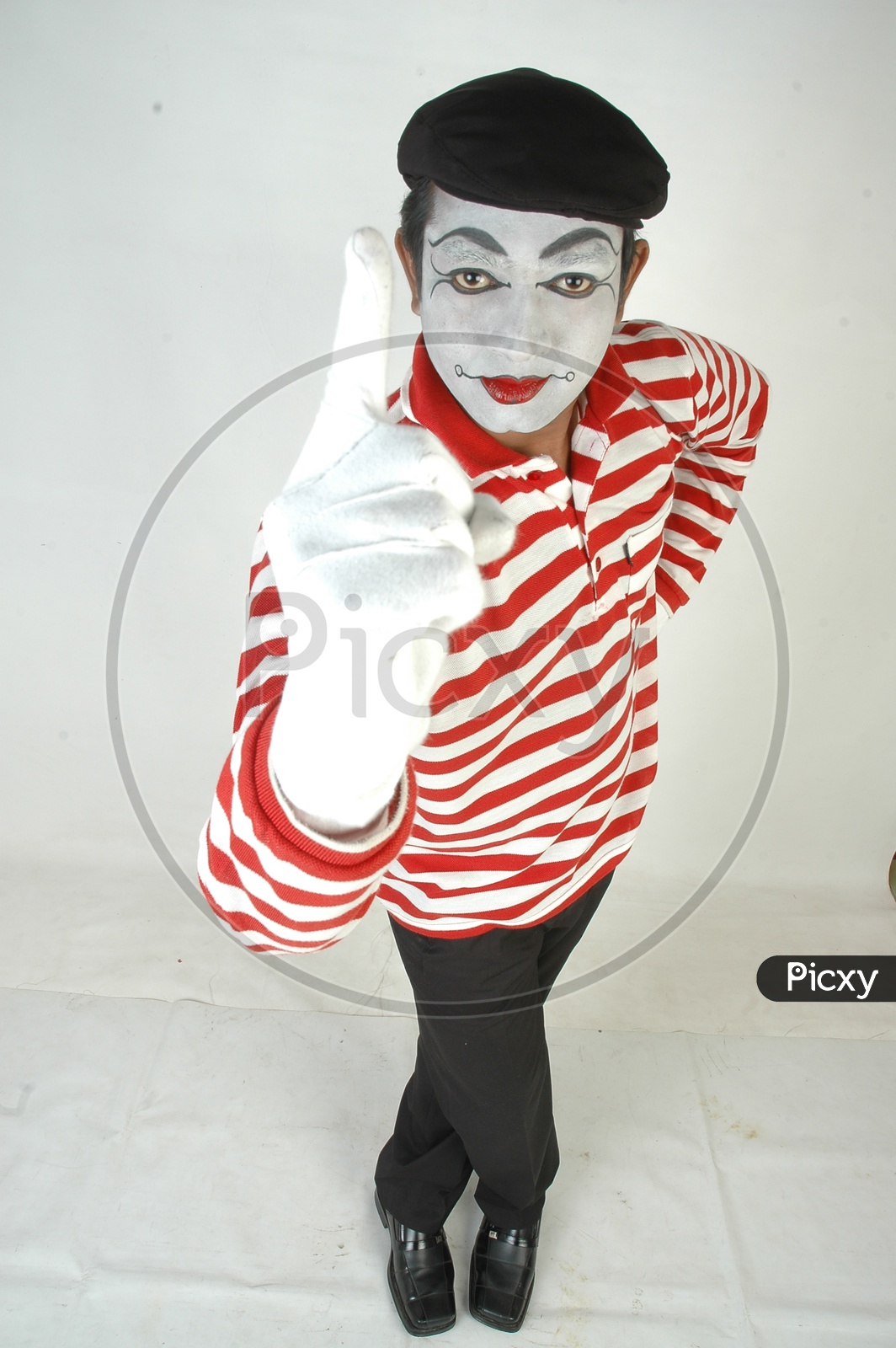 Image of Male Mime Artist With Gestures Isolated over White Background ...