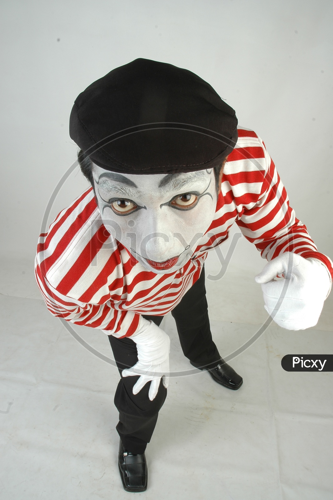 Image of Male Mime Artist With Gestures Isolated over White Background ...