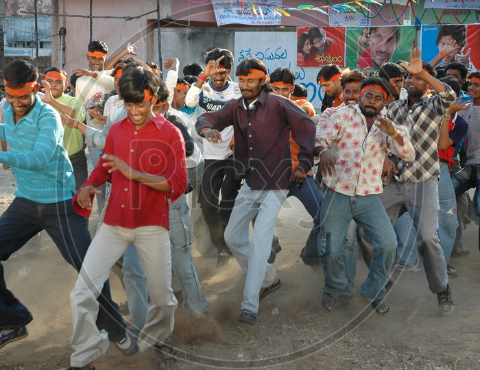 Image of Fans Celebrating Success of a Movie at Movie Theater-LI596990 ...