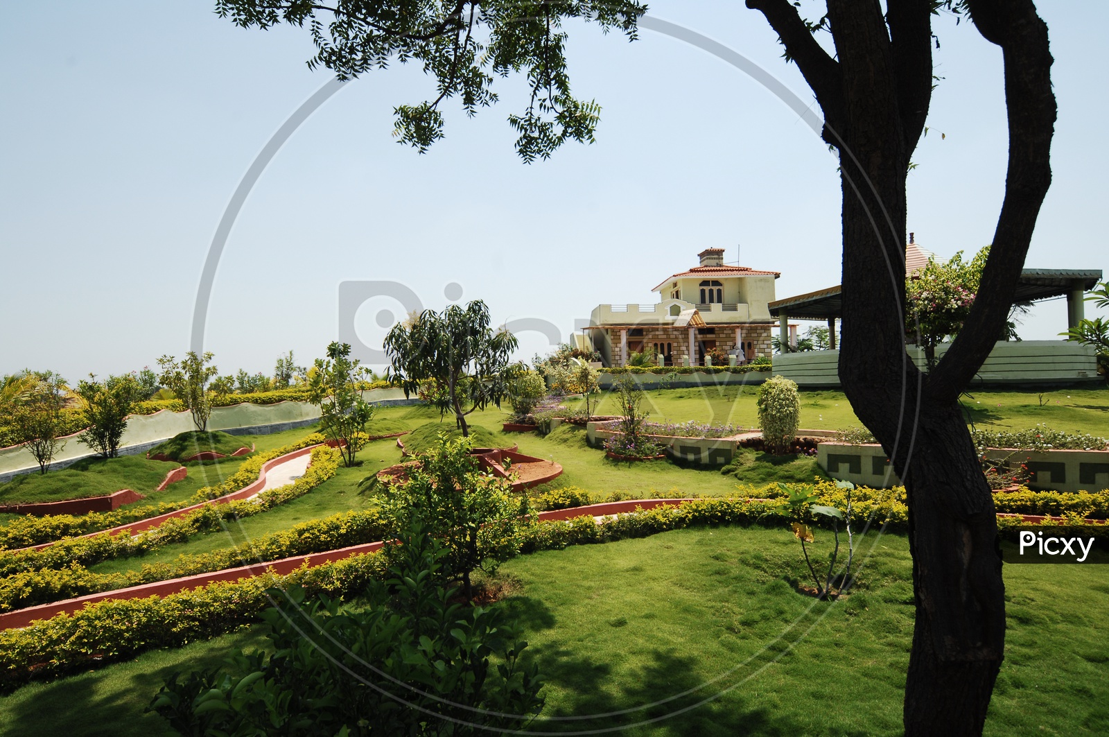 Image of Lawn Garden In an Individual House Compound-EE815566-Picxy