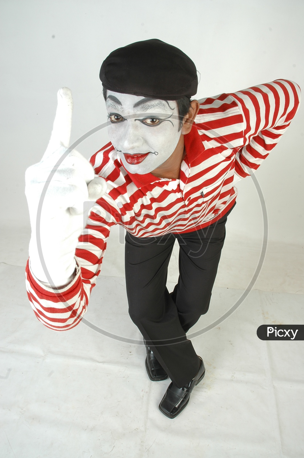 Image of Male Mime Artist With Gestures Isolated over White Background ...
