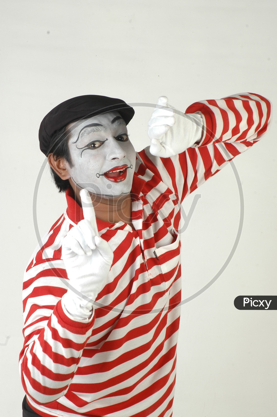 Image of Male Mime Artist With Expressions Isolated over White ...