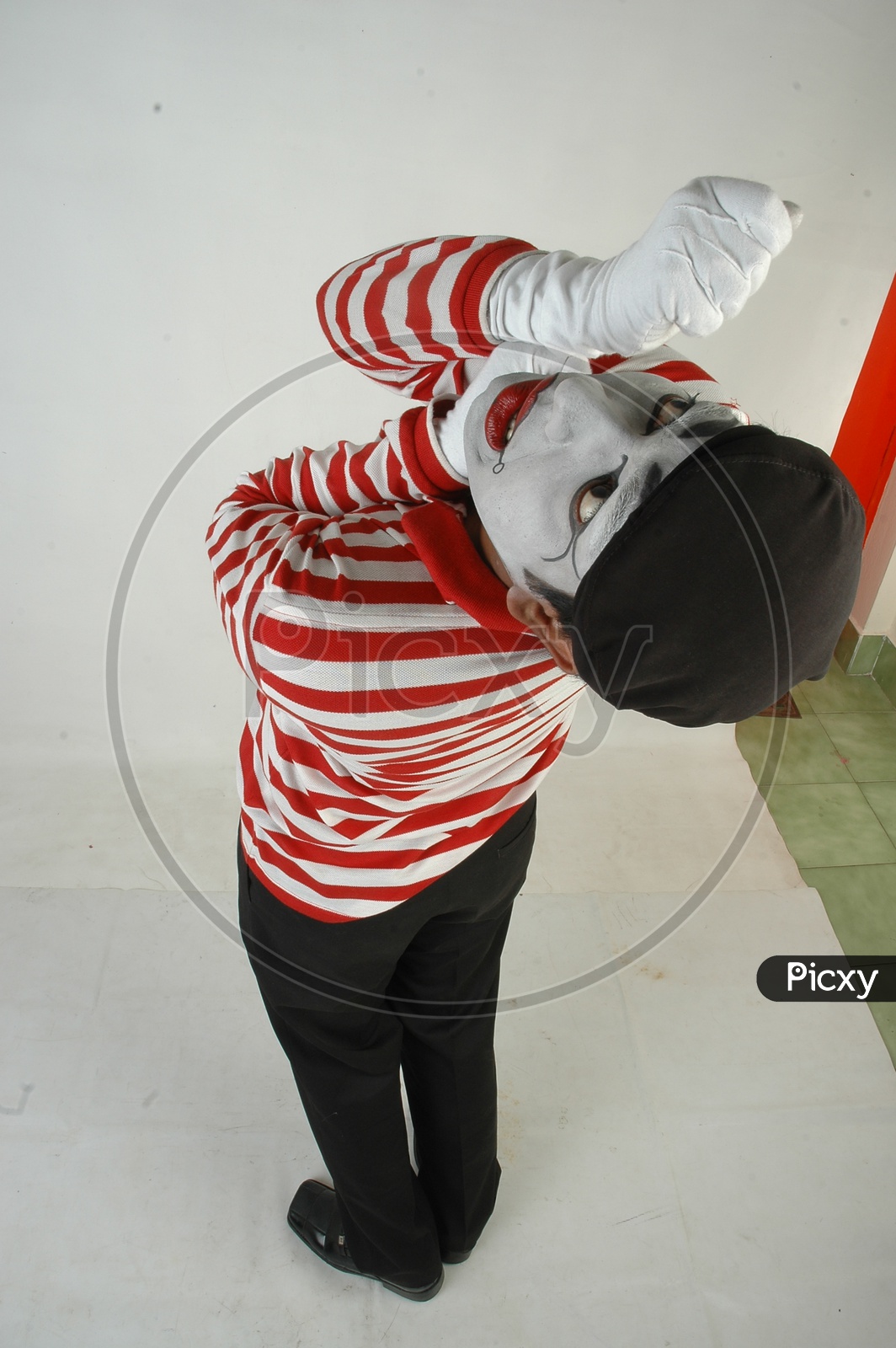 Image of Male Mime Artist With Gestures Isolated over White Background ...