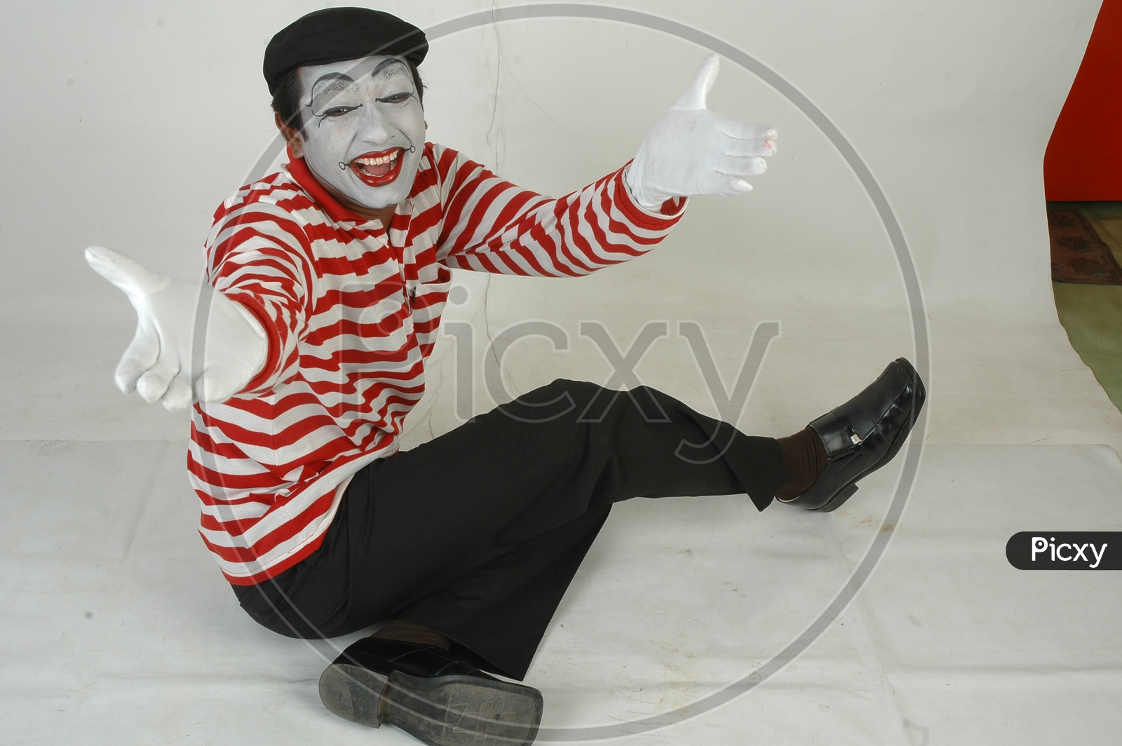 Image of Male Mime Artist With Gestures Isolated over White Background ...