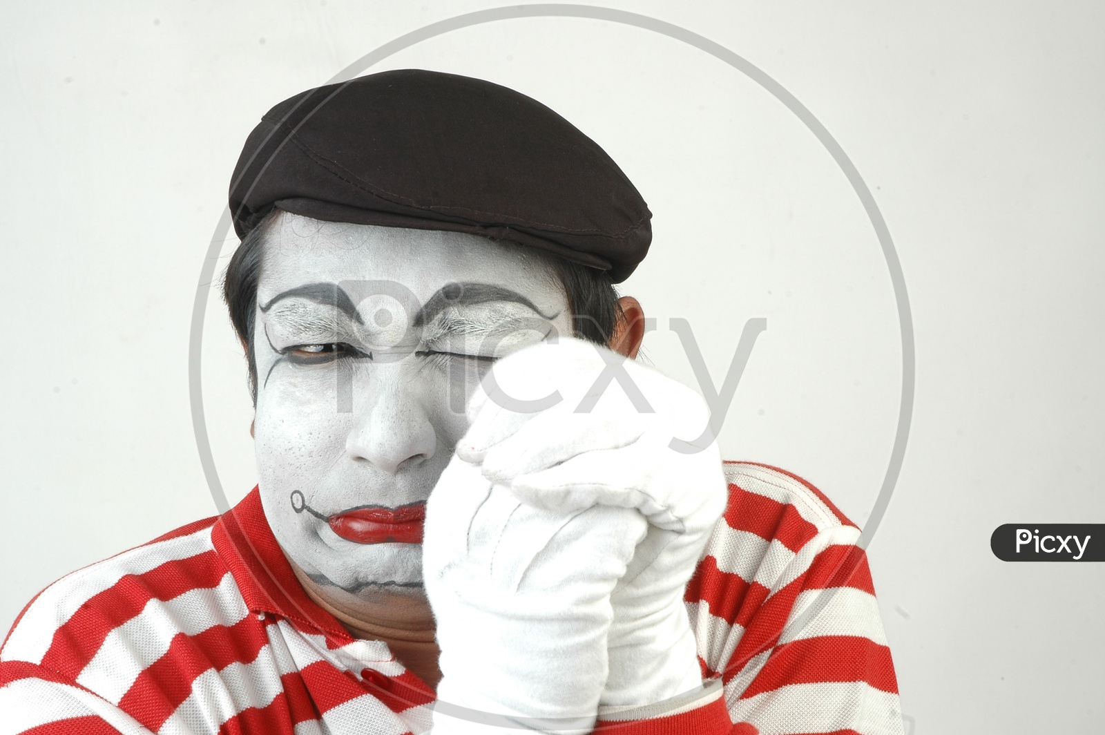 Image of Male Mime Artist With Expressions Isolated over White ...