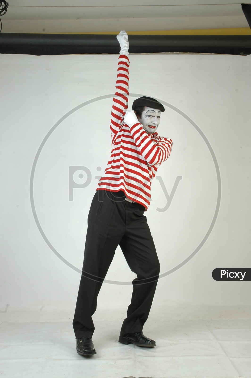 Image of Male Mime Artist With Gestures Isolated over White Background ...