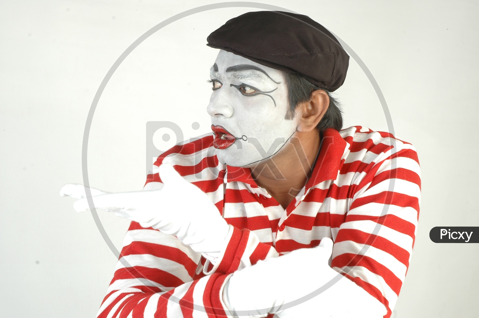 Image of Male Mime Artist With Expressions Isolated over White ...