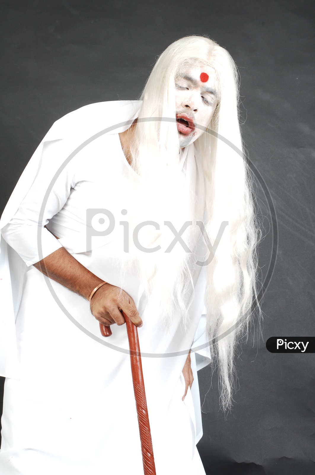 Image of Man in a Old Woman Getup for Movie-KX173179-Picxy