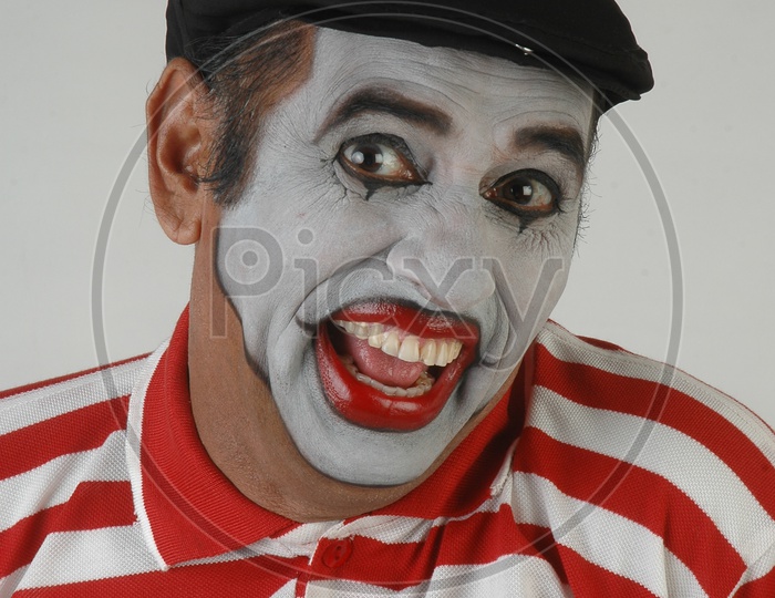Image of Male Mime Artist With Gestures Isolated over White Background ...