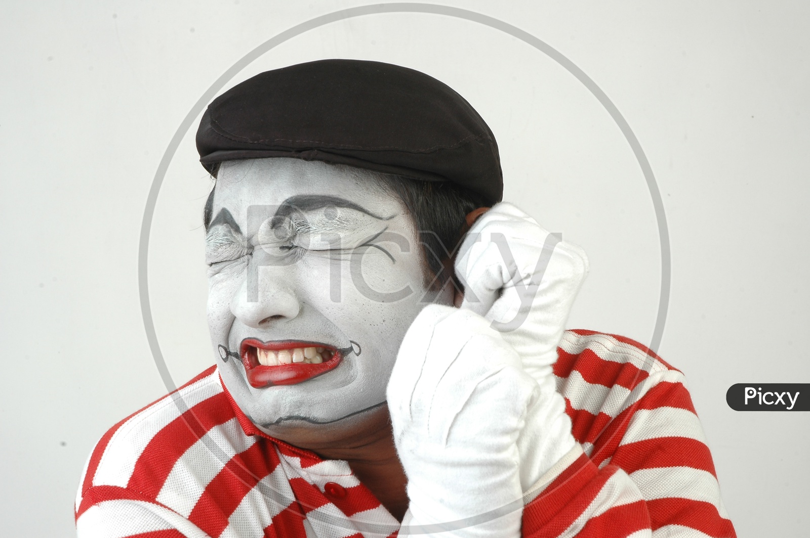 Image of Male Mime Artist With Expressions Isolated over White ...