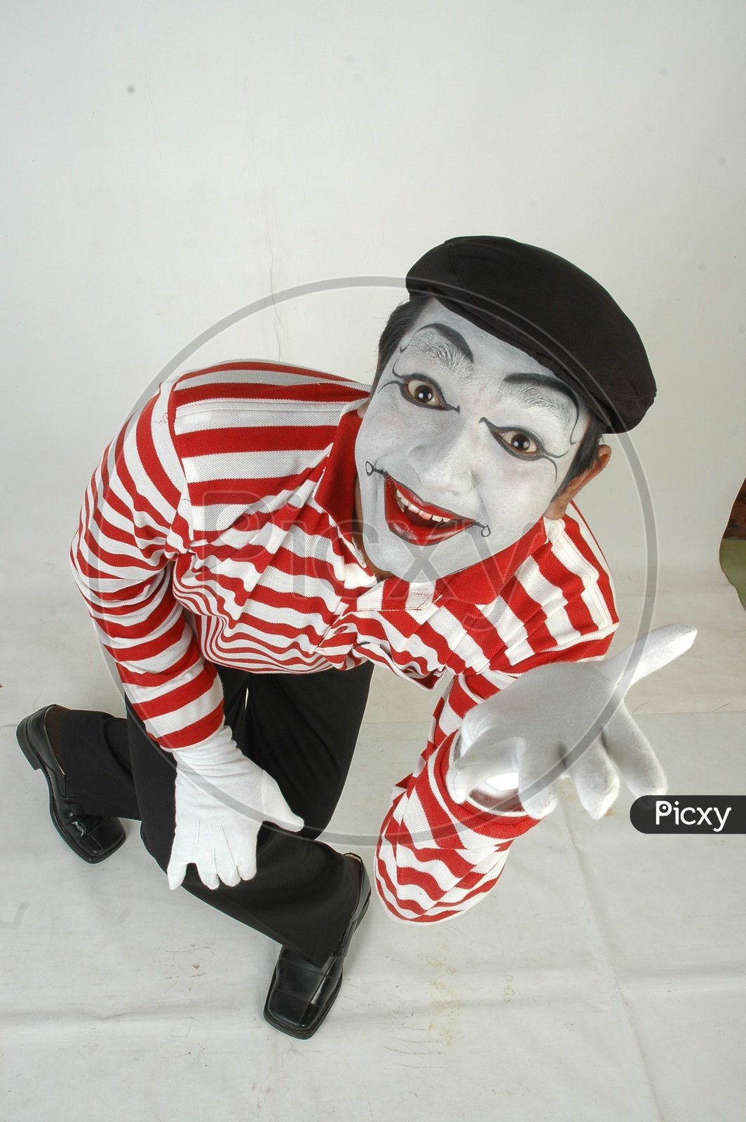 Image of Male Mime Artist With Gestures Isolated over White Background ...