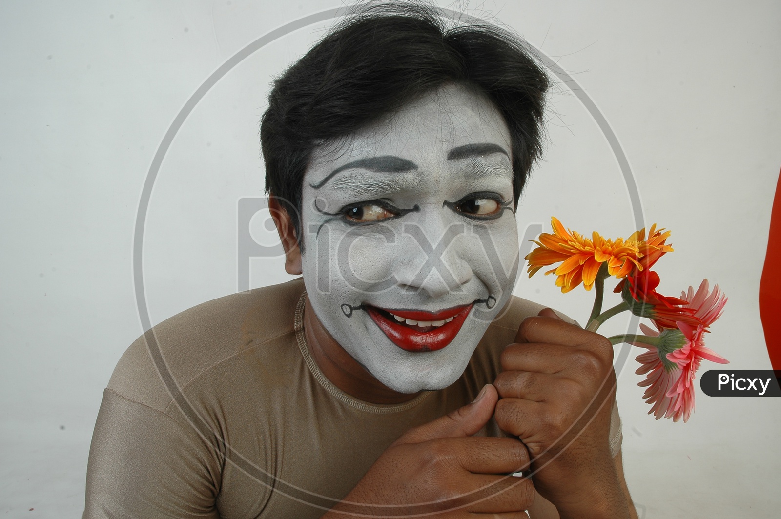 Image of Male Mime Artist With Gestures Isolated over White Background ...