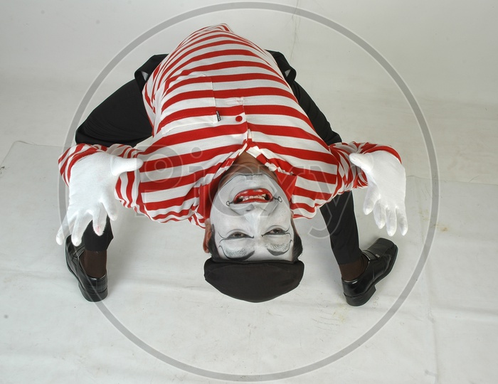 Image of Male Mime Artist With Gestures Isolated over White Background ...