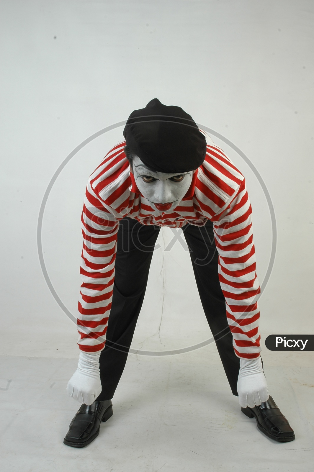 Image of Male Mime Artist With Gestures Isolated over White Background ...