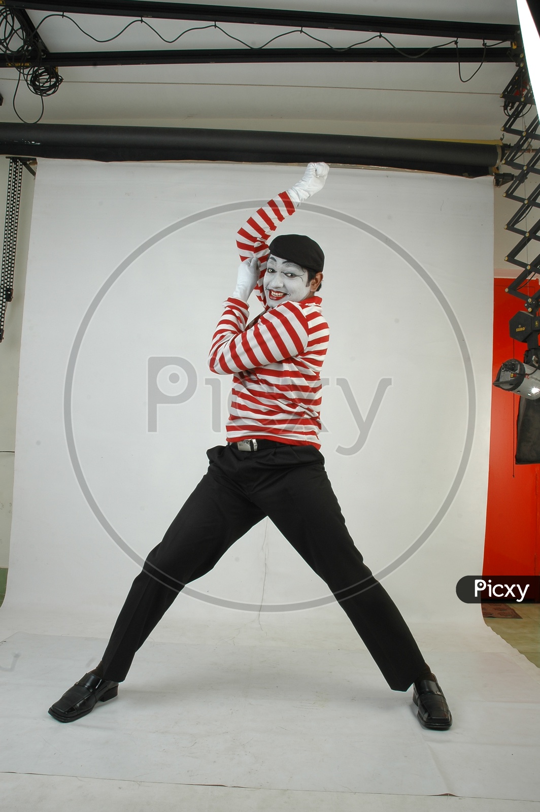 Image of Male Mime Artist With Gestures Isolated over White Background ...