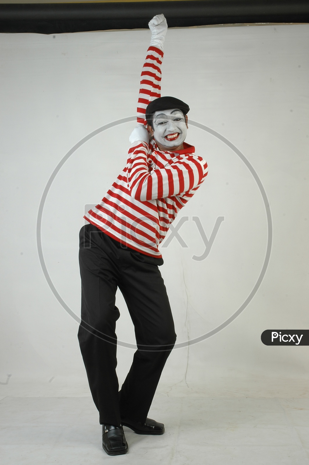 Image of Male Mime Artist With Gestures Isolated over White Background ...