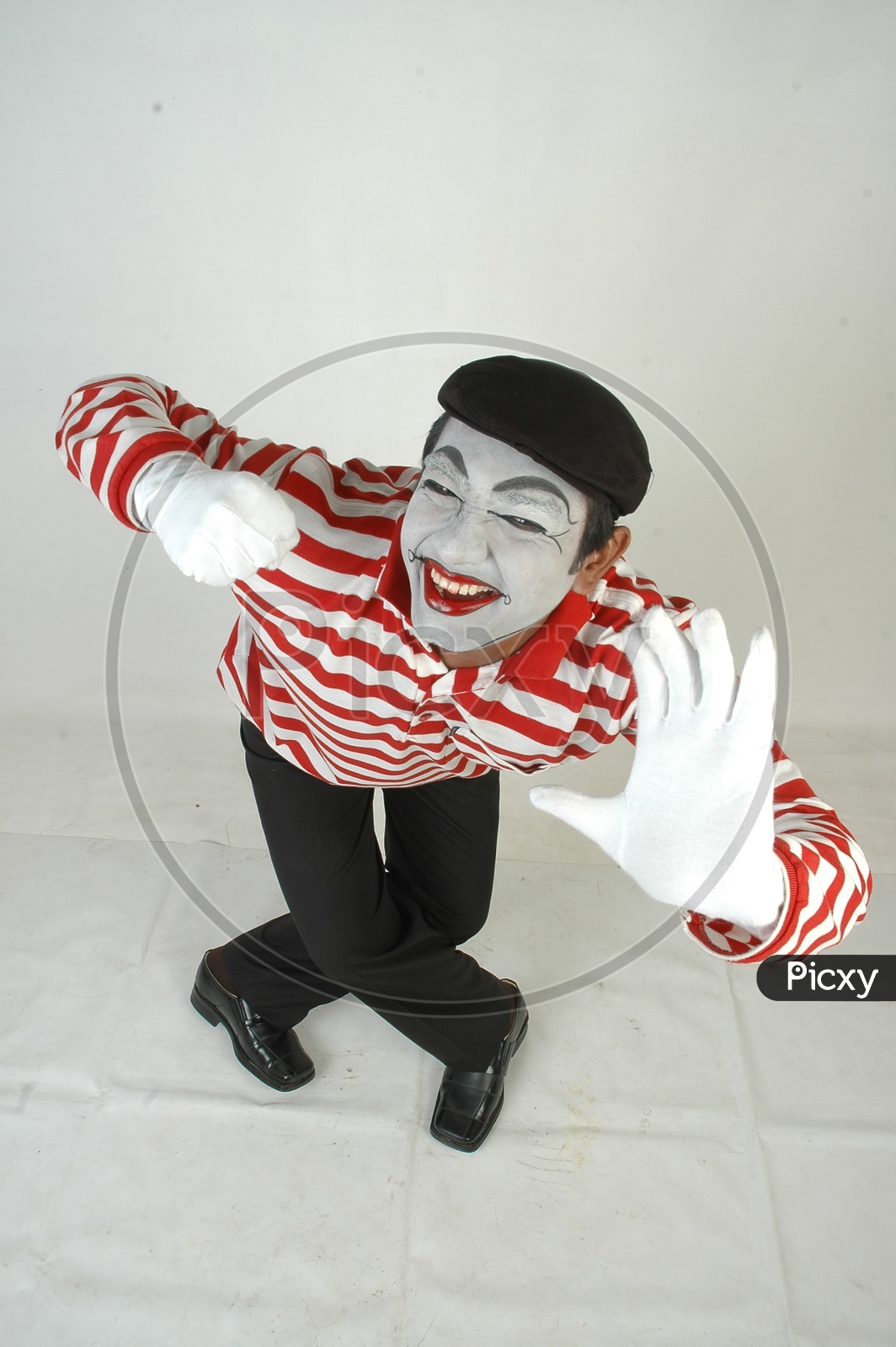 Image of Male Mime Artist With Gestures Isolated over White Background ...